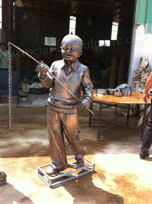 Art Figure Sculpture Brass Metal Garden Ornaments For Holiday Decoration