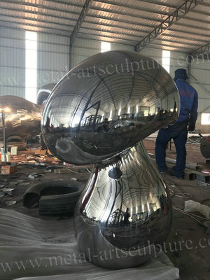 Garden Huge Metal Mushroom Sculpture , Contemporary Metal Garden Sculptures