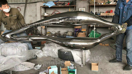 Stainless Steel Garden Ornaments Statues / Outdoor Modern Art Sculpture