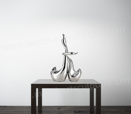 High Gloss Polished Statue Swan Animal Sculpture With Lover Design As Shop Ornament