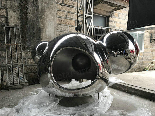 Big Stainless Steel Garden Ornament Statues With Mirror Polished Surface