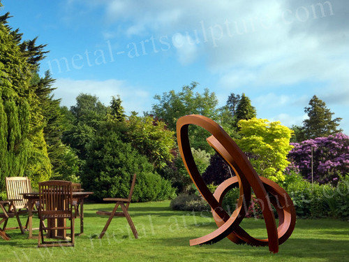 Durable Weather Resistance Steel Garden Sculpture For Metal Landscape Decor