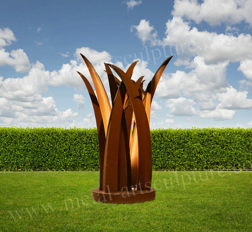 Material Color Bar Shape Corten Steel Sculpture Wonderful Design As Lawn Decoration