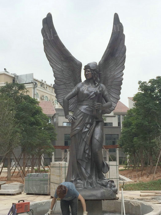 Contemporary Bronze Angel Statue Brass Statues Sculpture Residence Decoration