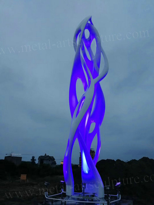 Welded Stainless Steel Sculpture Exterior Decoration Huge Circle Shape Design
