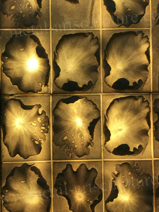 Lotus Leaf Interior Stainless Steel Wall Sculpture Color / Size Customized