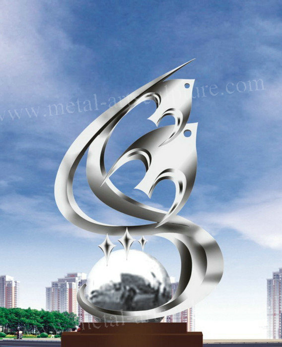 Rust Proof Stainless Steel Abstract Sculpture Silver Color Handmade Art Sculpture