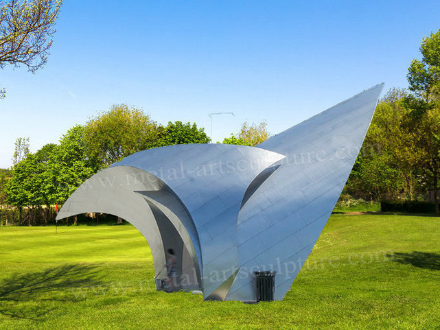 Abstract Stainless Steel Outdoor Sculpture For Decoration , Matte Wonderful Design