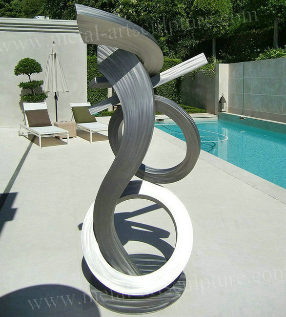 Honed Surface Abstract Metal Art Sculptures Artwork As Swimming Pool Decoration