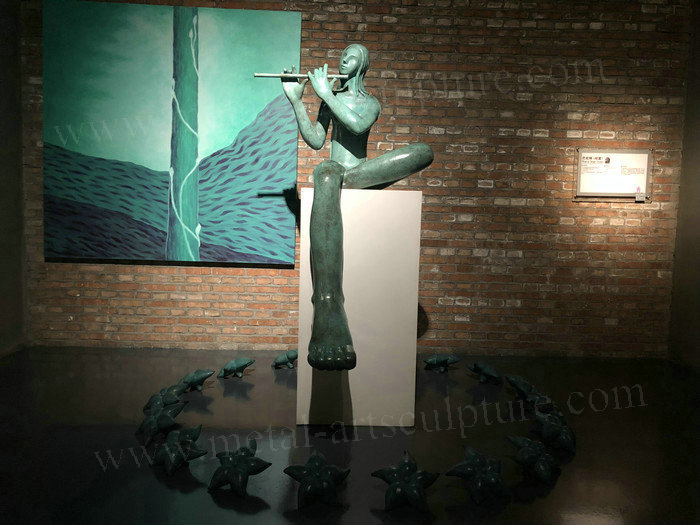 Flute Modern Contemporary Bronze Sculpture Front Garden Design Outdoor Ornaments