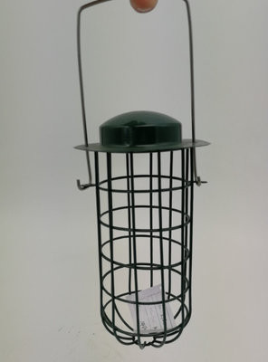 Dard Green Wire Bird Feeder / Homemade Fat Ball Feeder Powder Coated Finishing