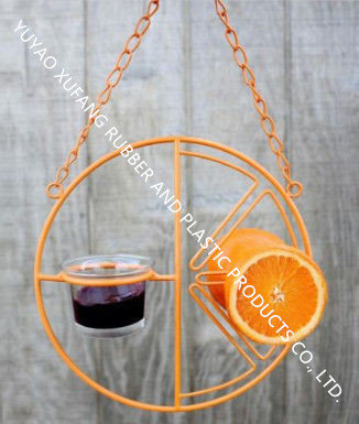 Fruit And Jam Oriole Wild Bird Feeders , Metal Bird Feeder Yellow Powder Coated