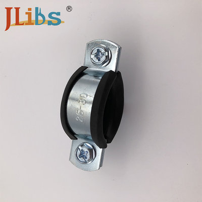 EPDM Rubber Galvanized Pipe Clamps Stanitary Ware Clamp With 2pcs M6X20mm Screw