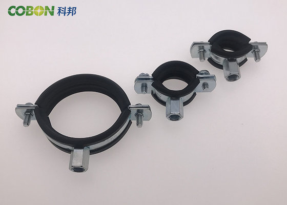 M8 + 10 Nut Steel Galvanized Galvanized Pipe Hangers Pipe Clamp With Rubber