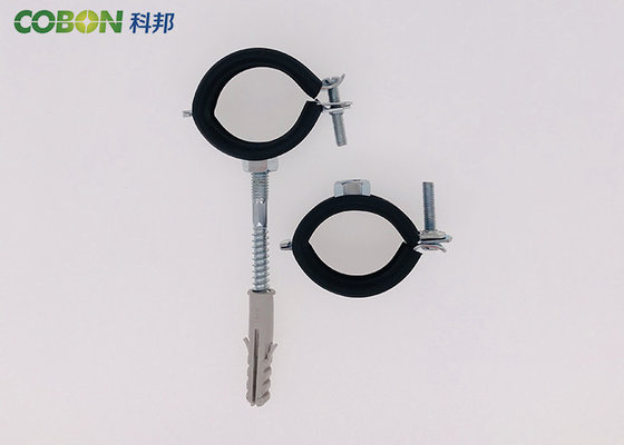 Double Thread Stud Steel Hanger Bolts Screw Rubber Lined Pipe Clamps