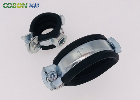High Temp Rubber Lined Pipe Clip Standard Pipe Clamp With Rubber Lining
