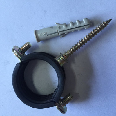 Wall Mount Pipe Clamp Quick Release Rubber Lined Pipe Clips Environment Friendly