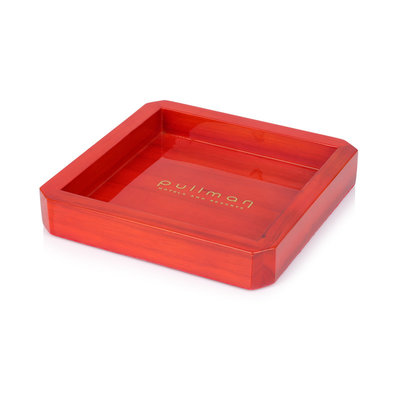 Free sample hotel red acacia wooden serving tray for room
