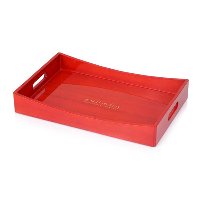 Free sample hotel red acacia wooden serving tray for room