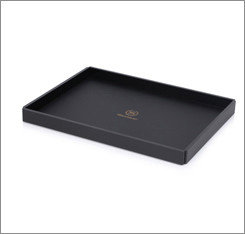 Factory supply hotel black rectangular  acrylic box acrylic hotel amenities tray