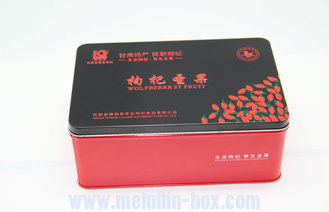 Custom Rectangle Cookie Tin Box With Logo , Metal Tin Containers