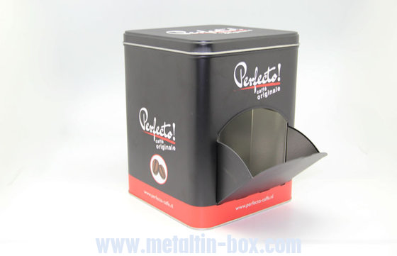 Embossing Food Rectangle Tin Box With Printing , Coffee Tin Cans