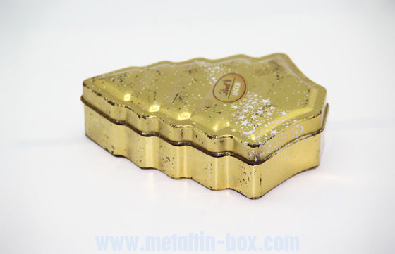 Blink Golden Christmas Tree Gift Tin Cans For Friends ISO9001