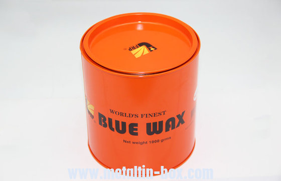 Orange Airtight Tinplate Cosmetics Round Tin Boxes For Packaging