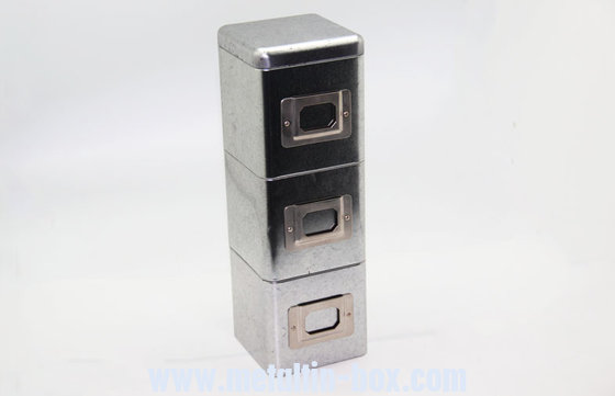 Food-Grade Tinplated Square Mini Metal Candy Tins 0.21 MM Thickness