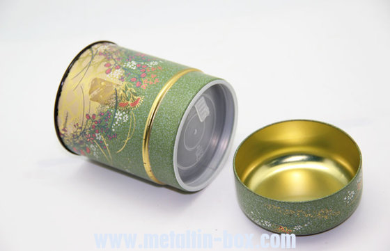 Recyclable Custom Tea Tin Boxes Packing , Round Tin Containers