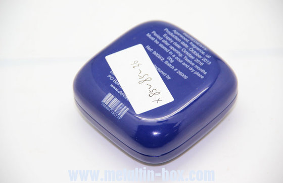 Dark Blue Square Christmas Gift Tin Box , Small Tin Container