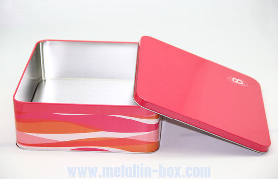 Antique Big Square Tin Boxes Packaging , Cake Storage Tin Recyclable