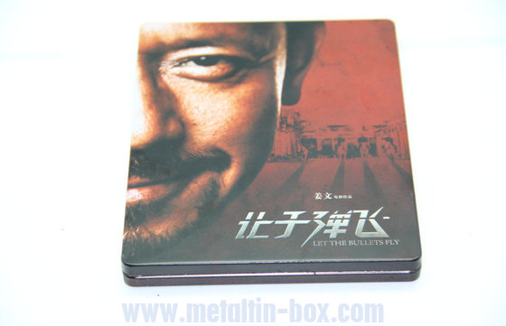 Single Piece Metal CD Tin Box With PVC Holder , Cool CD Case