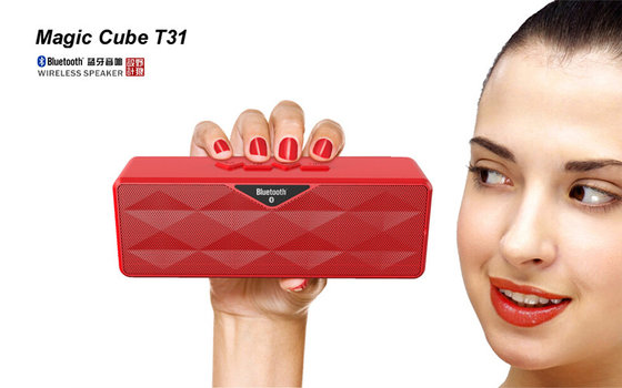 Black / Red / Blue Rectangle NFC Bluetooth Speaker , Computer Bluetooth Speaker With Micro SD