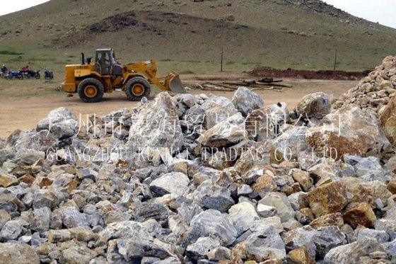 La miniera per industria del vetro, fluorite del fluoruro della natura ammassa 75%
