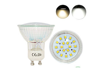 5W GU10 LED Spotlight Bulbs , Glass Indoor LED Spotlight Lamp 2400k 420LM 2835SMD Chips