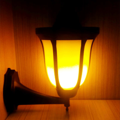 Solar LED Outdoor Wall Lights Flame Dancing Light With Flash Light Control