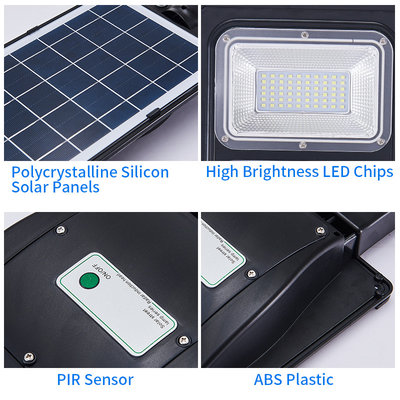 Integrated All In One Solar Powered Led Parking Lot Lights With Pir Sensor Abs Material
