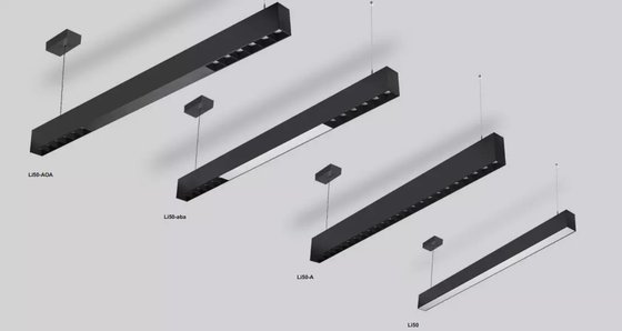 Aluminum 2300lm 115lm/W Pendant Ceiling LED Linear Lighting System Up Down Office