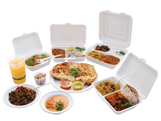 8inch sugarcane dispoable bagasse food container biodegradable lunch box