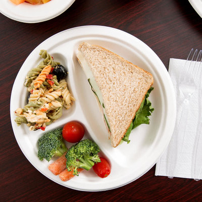 9inch Round Sugarcane plate unbleached biodegradable bagasse pulp plates without compartment