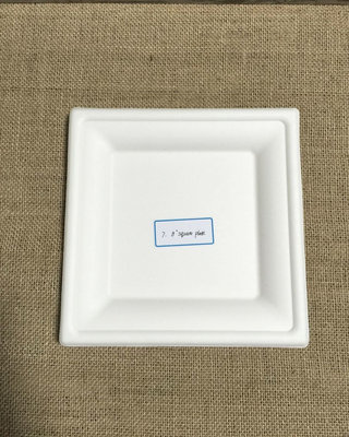 7inch without compartment round bagasse pulp plate biodegradable compostable sugarcane fiber plates