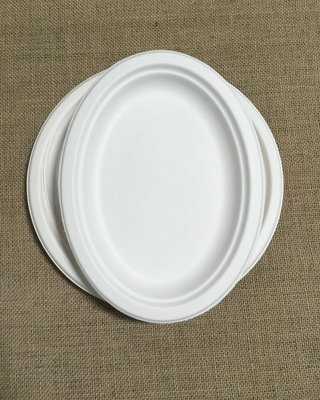 12.5" x 10"inch disposable oval plates biodegradable sugarcane bagasse plate