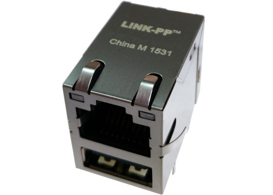 0821-1X1T-36 RJ45 USB Connector Magjack Combo Single USB Ext.Temp Rj45 naar USB