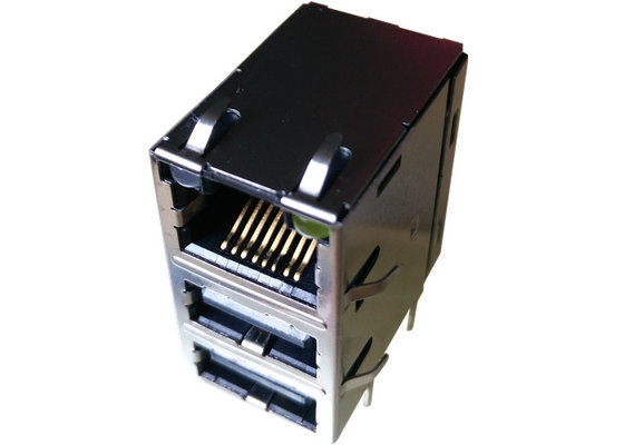 1840028-1 RJ45 USB Connector Over Dual USB 10/100 1840026-1 Stacked USB 2 Rj45