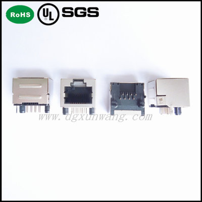 rj45 modular jack 1 x 1 Tab-up 90 Degree RJ45 Connector / Modular RJ45 Jack Right Angle