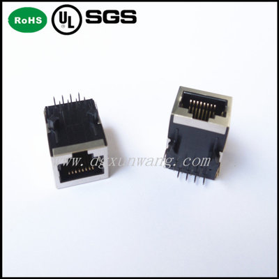 Single Port RJ45 Connector with Integrated Magnetics