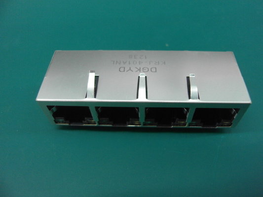 100Base-T 1 X 4 Multi 4 Port Modular Jack RJ45 With LED Integrated Magnetics