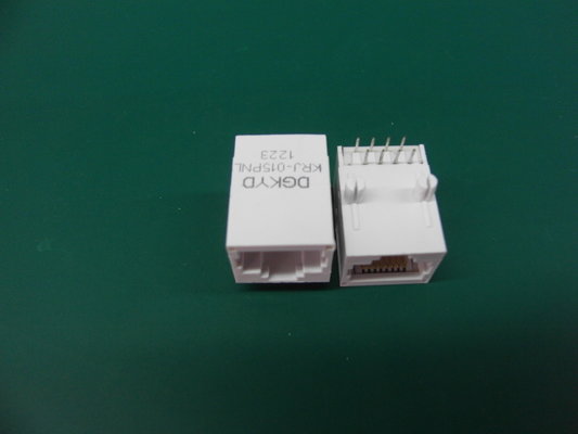 Internet Camera Magnetic 8 Pin RJ45 Connector White ROHS Approved 20.6mm