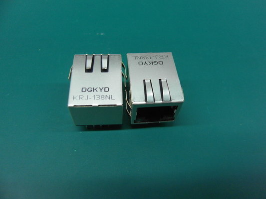 IEEE Communication Cat 6 RJ45 Connector With LED Vertical 1 X 1 Single Port